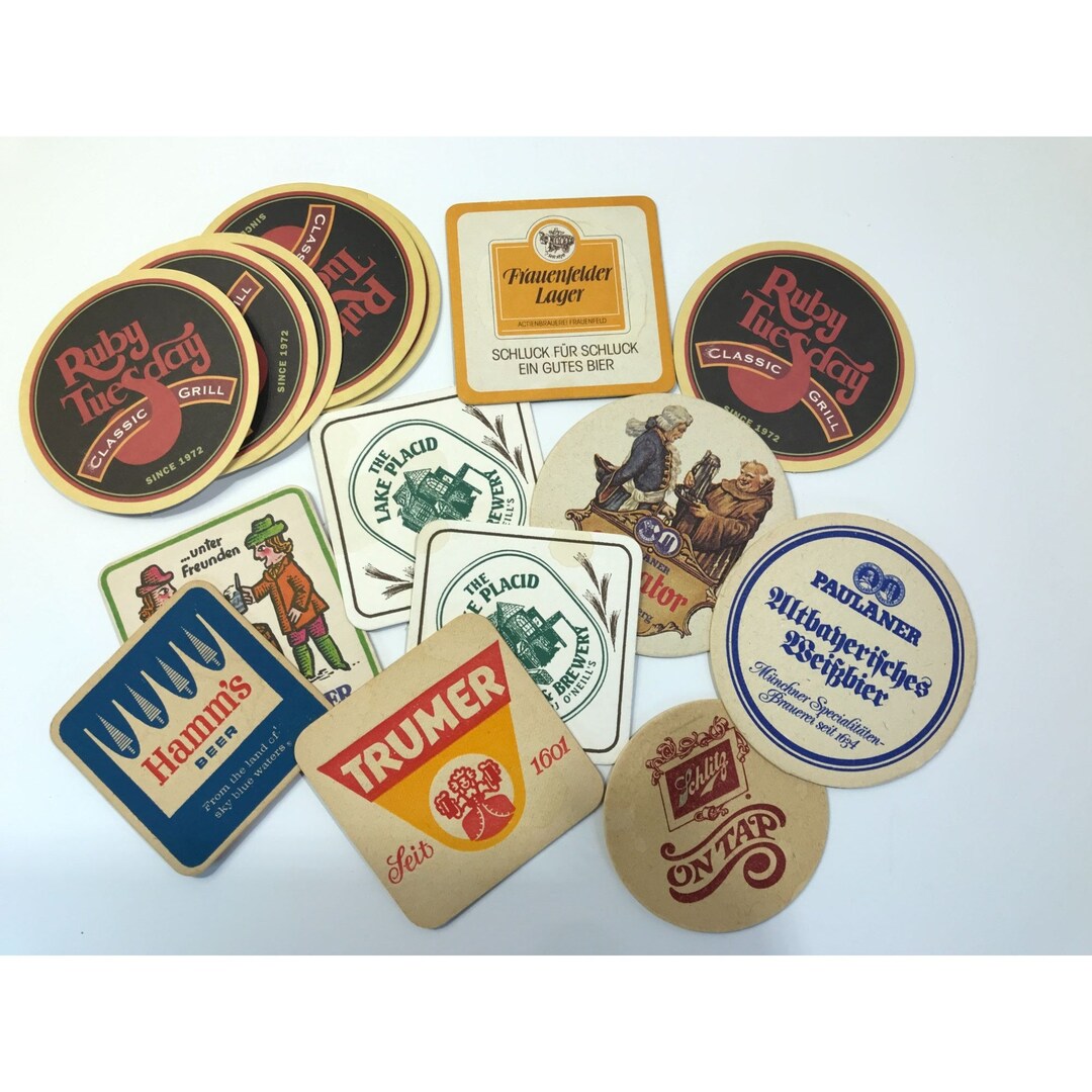 Vintage Beer Coaster Lot, German Lager, Ale Drink Coasters, 15 Pieces ...