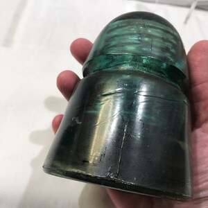 Glass Insulators Heavy Clear Dark Green Glass Vintage Set - Etsy