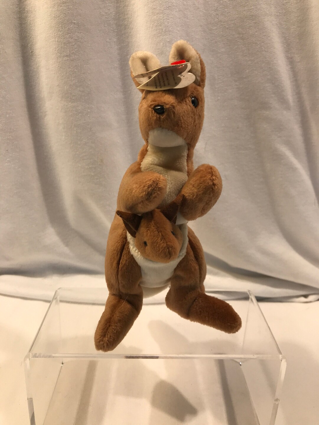 Ty Beanie Baby, Pouch the Kangaroo and Joey , Rare 1996 Plush Bean Bag ...