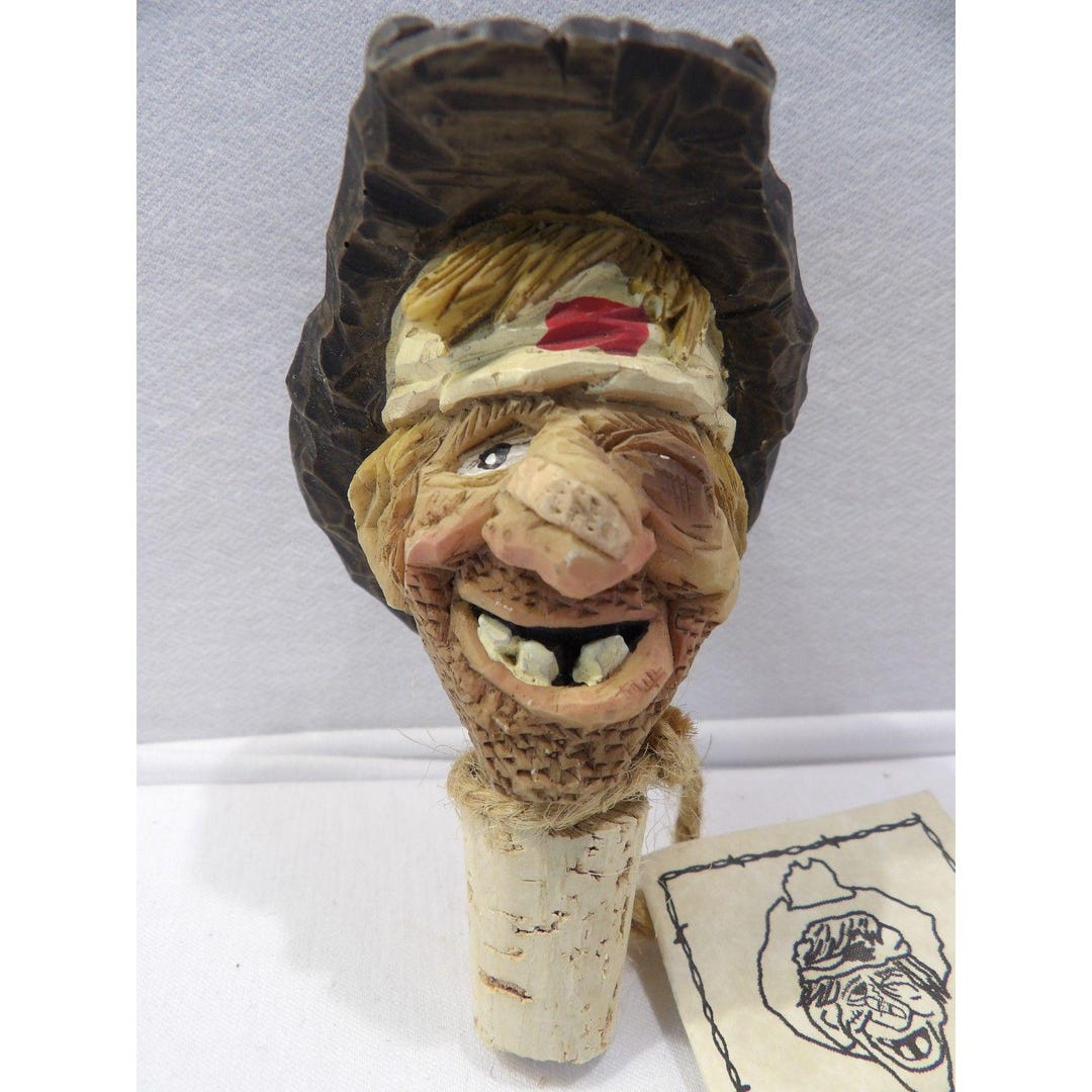 Rowdy Barr, Spit N Whittle Bottle Stopper, Wine Bottle Cork - Etsy