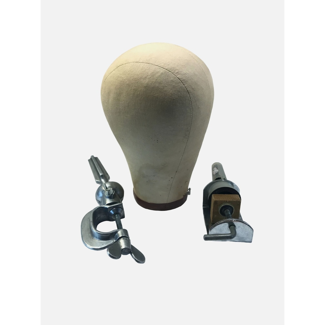 Vintage Cloth Mannequin Head Form: Wig & Hat Display With Clamps - Etsy