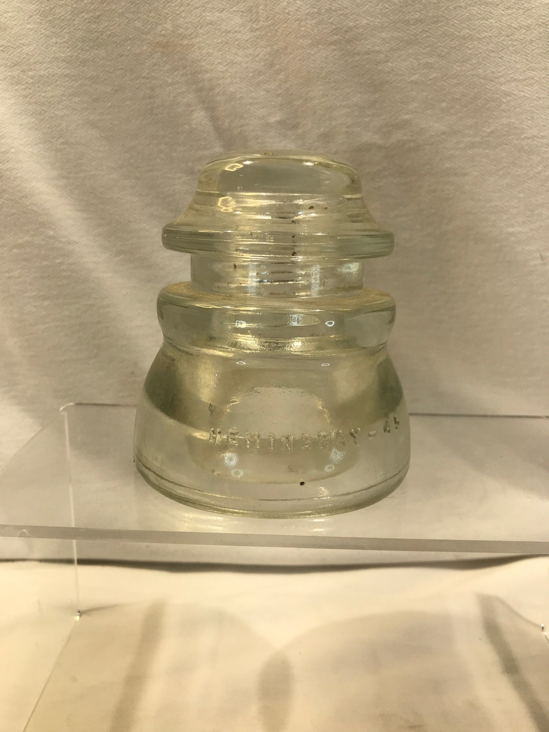 Glass Insulator, Vintage Hemingray 45, CD155, Clear Glass Electrical ...