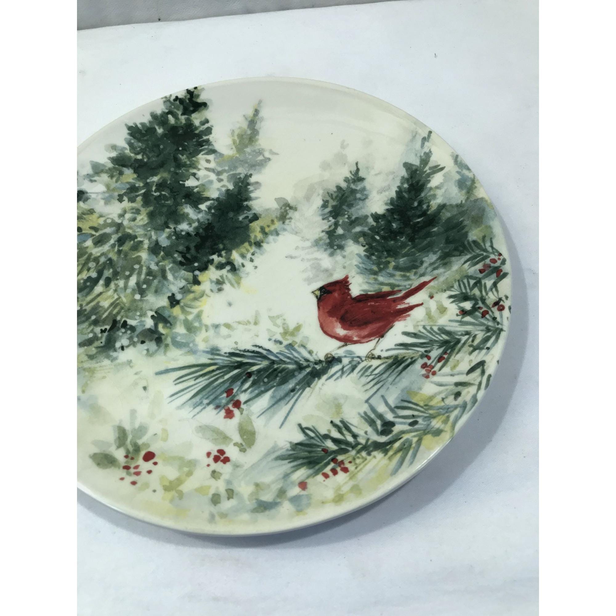 Cracker Barrel A Christmas to Remember Plate, 8" Round Plate, Cardinal ...