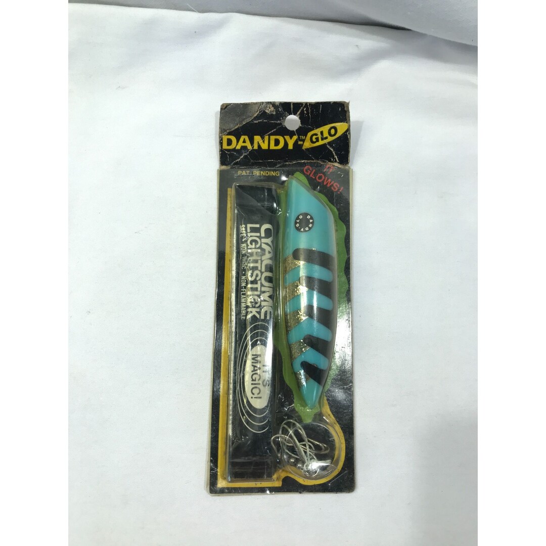 Vintage Fishing Lure, Dandy Glo Light up Lure, Large 5.5" Blue Lure in ...