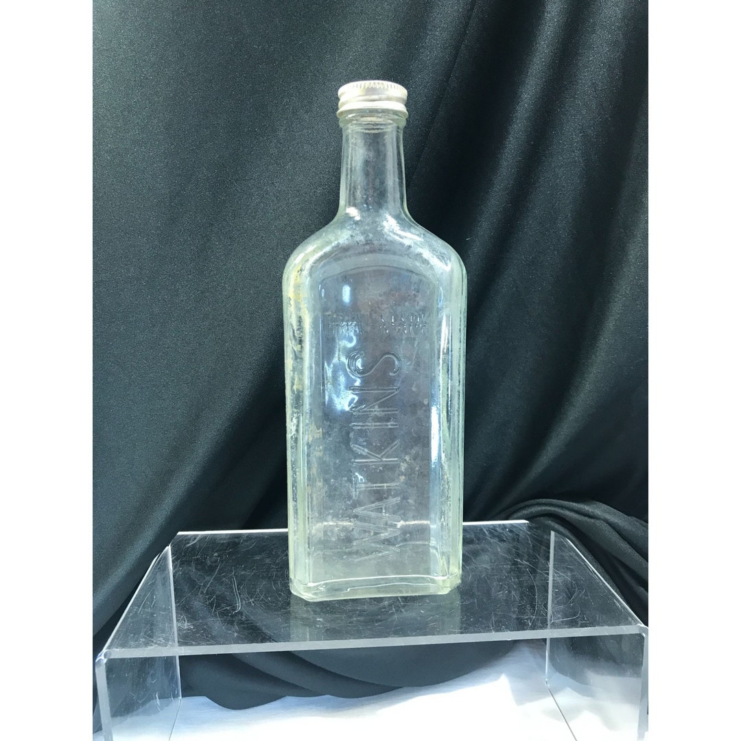 Vintage Medicine Bottle, Watkins Trial Mark, Clear Glass With Cap ...