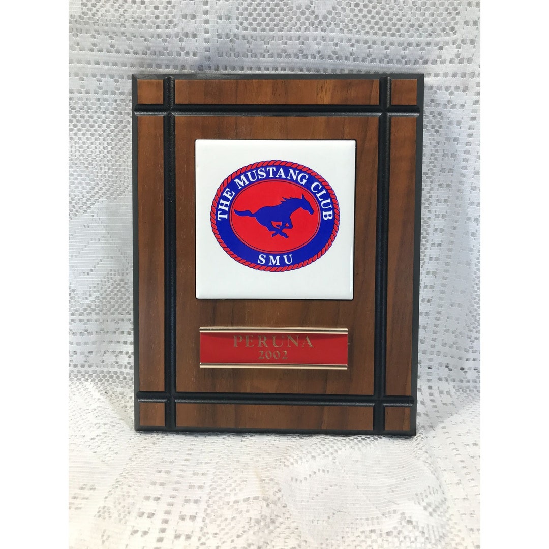 SMU Mustang Club Wooden Wall Plaque With Nameplate, Southern Methodist ...