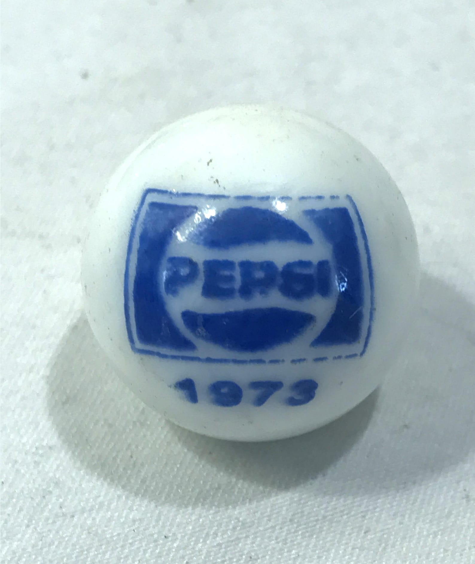 Pepsi Logo Collectible Marble, Pepsi Cola, Red Blue Square, 1973, White ...
