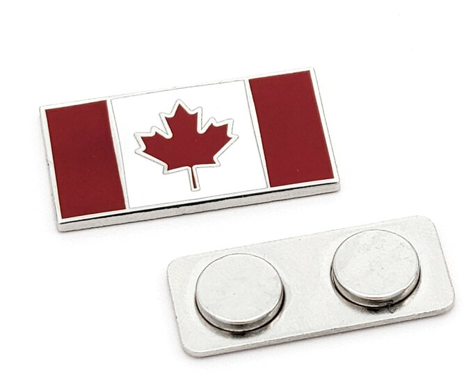 Canadian Canada Flag Enamel Lapel Pin With Magnetic Backing for Jacket ...