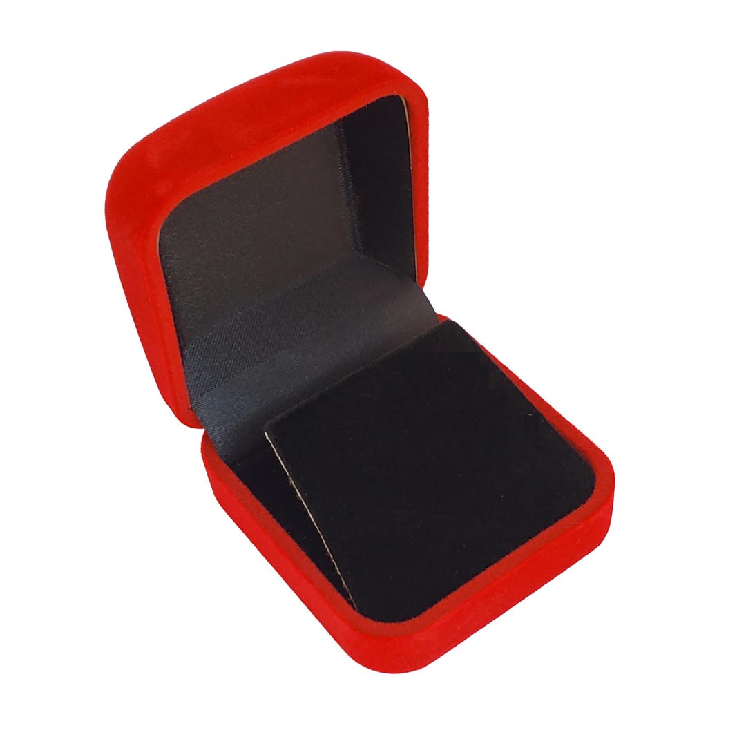Red Flocked Velour Jewelry Boxes - Etsy