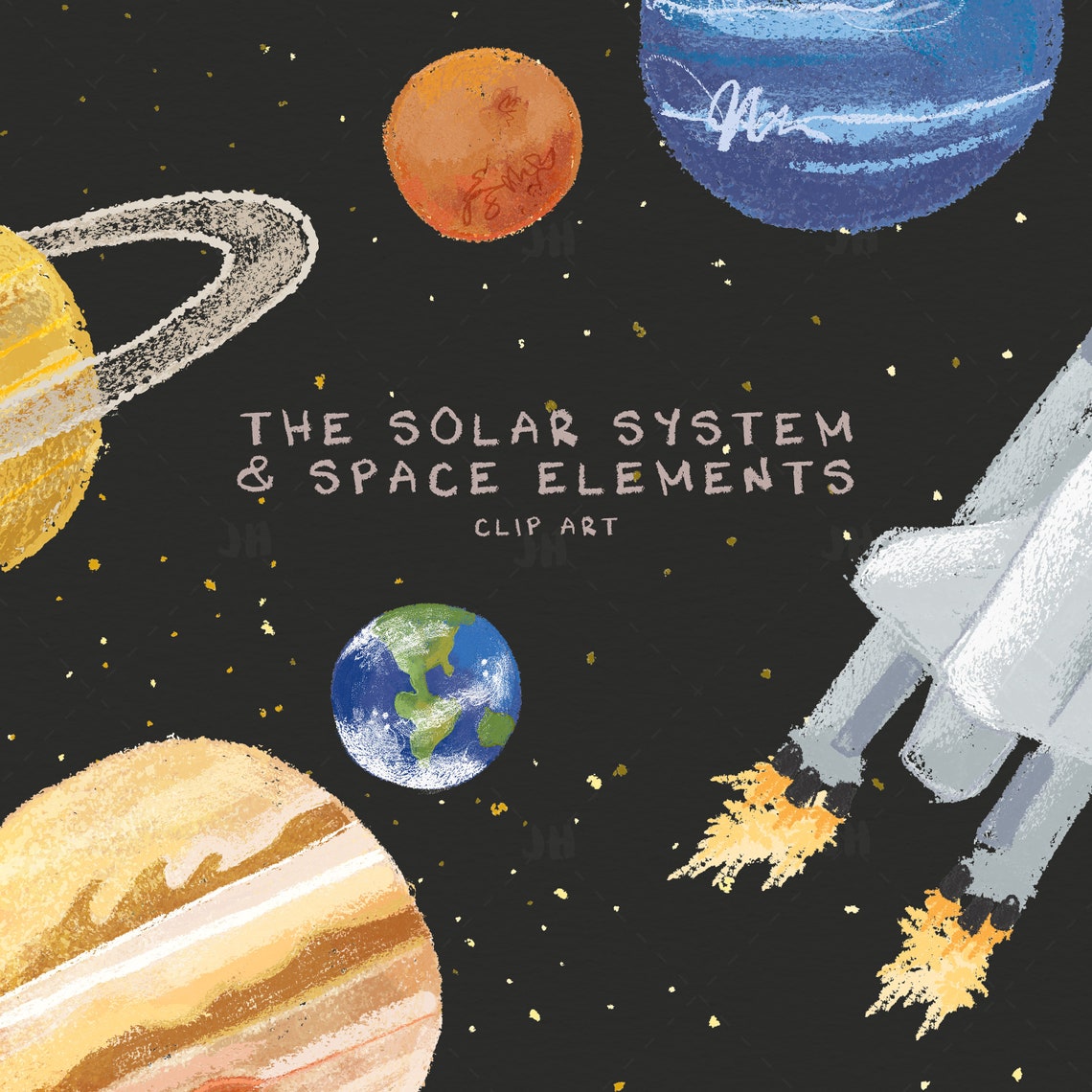 Solar System Clip Art 18 Images Instant Downloadable Clipart - Etsy