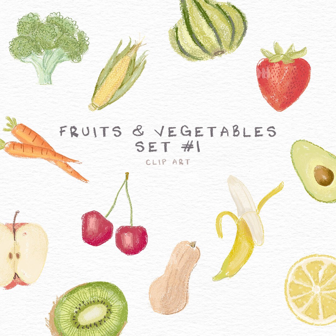 Fruits and Veggies Clip Art - Set #1 - Clip Art for Cooking or Cook ...