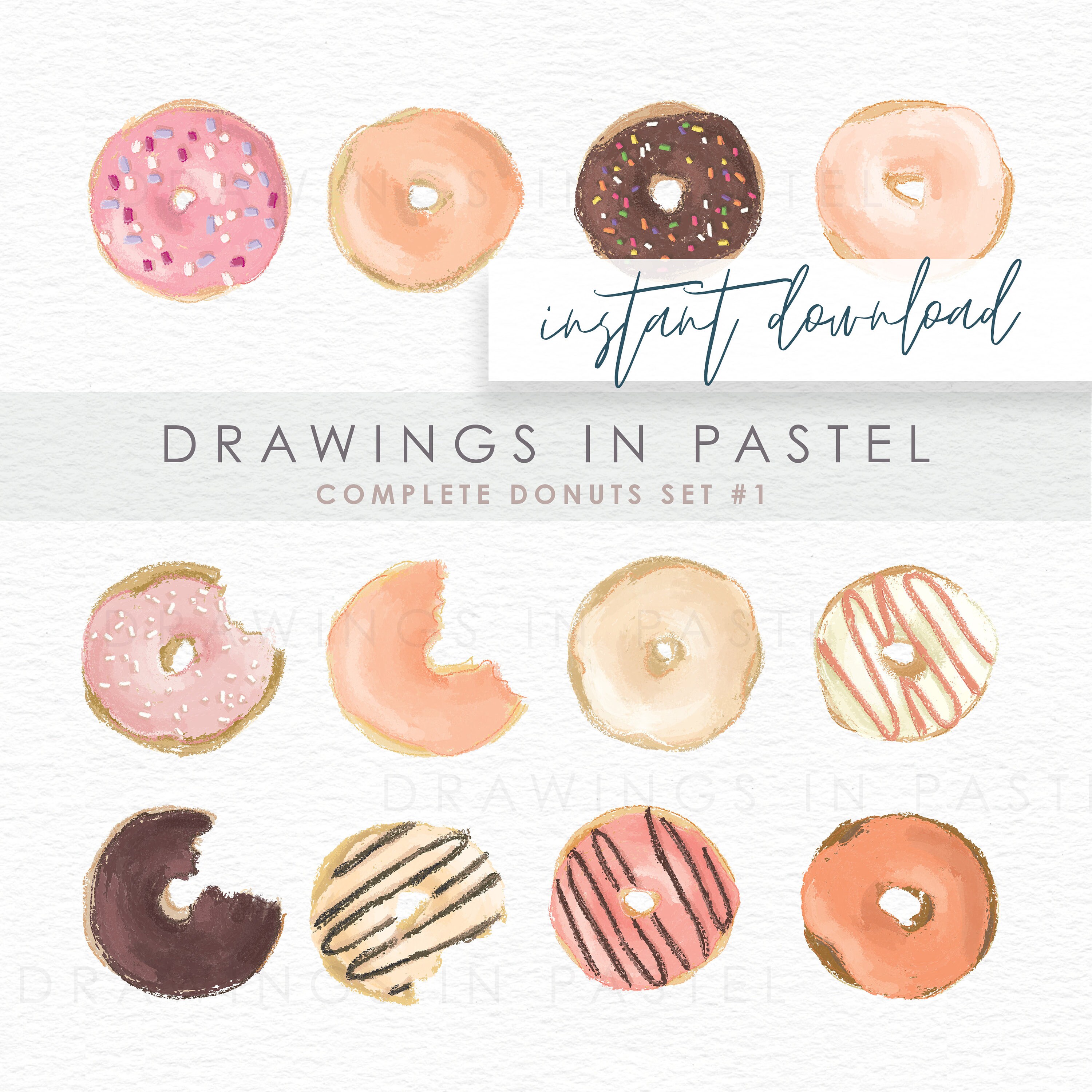 Complete Donut Set number 1 all 28 donuts Instant | Etsy