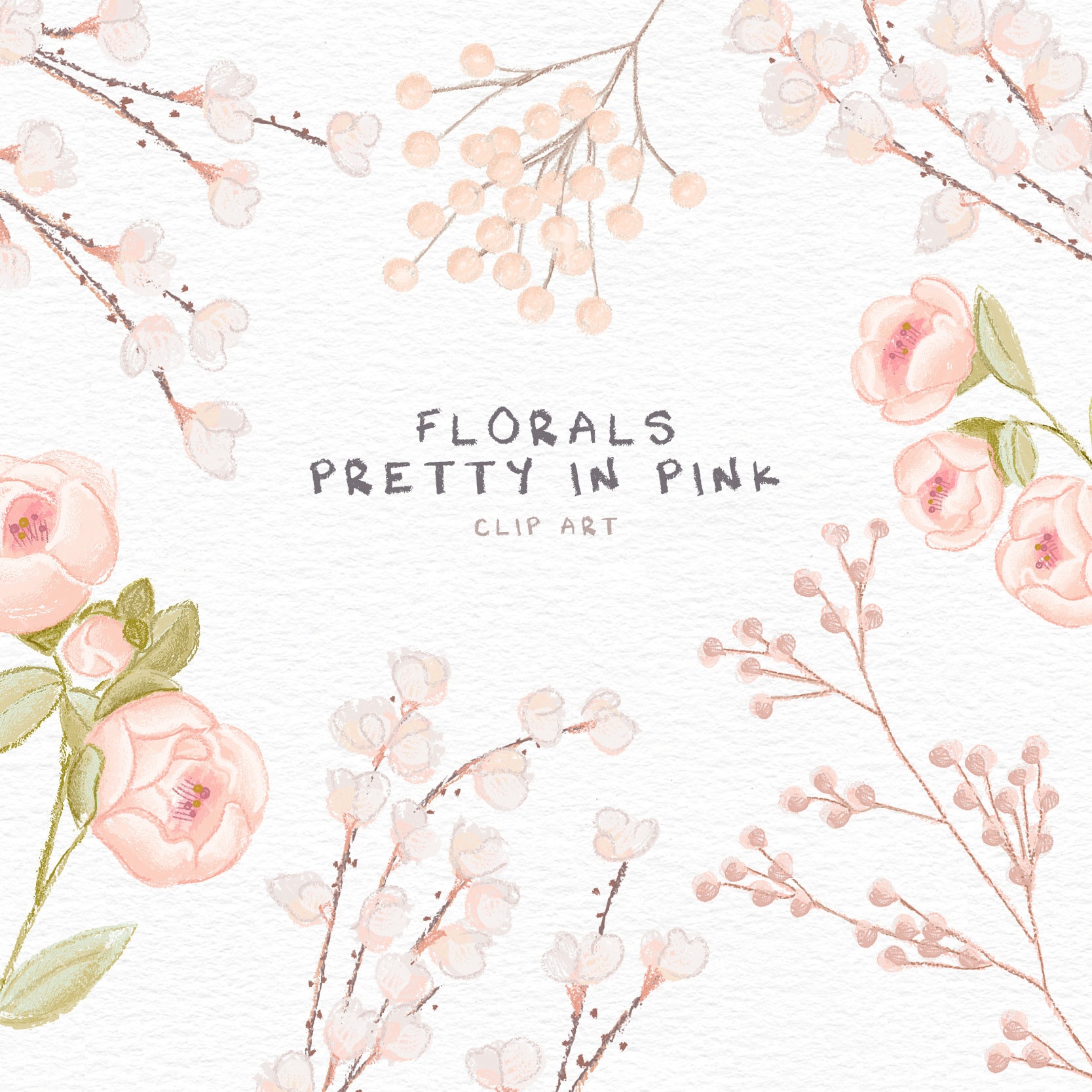 Pretty in Pink - Floral Clip Art Download, Flower Images With Other ...