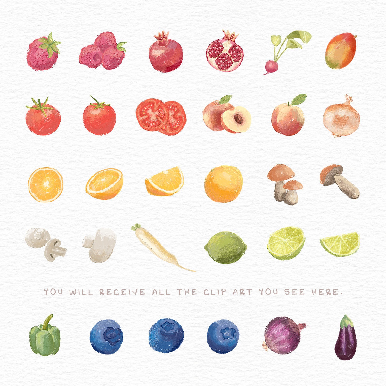 Fruits and Veggies Clip Art Set 2 Clip Art for Cooking or Cook Book ...