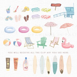 Beach Party, Set of 32 Clip Art Files, Instant Downloadable Clipart ...