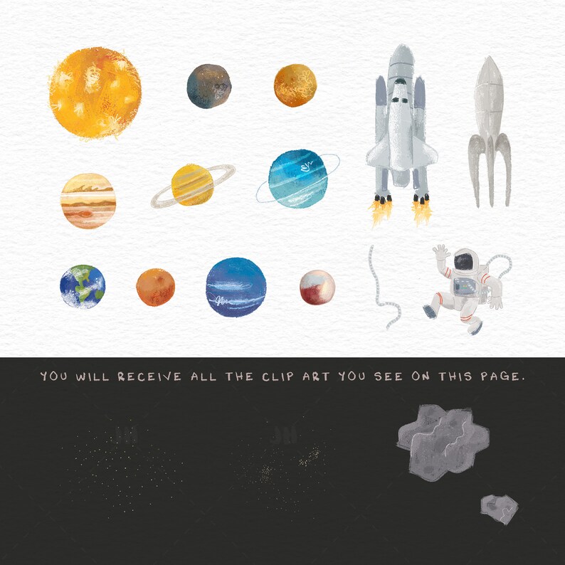 Solar System Clip Art 18 Images Instant Downloadable Clipart - Etsy