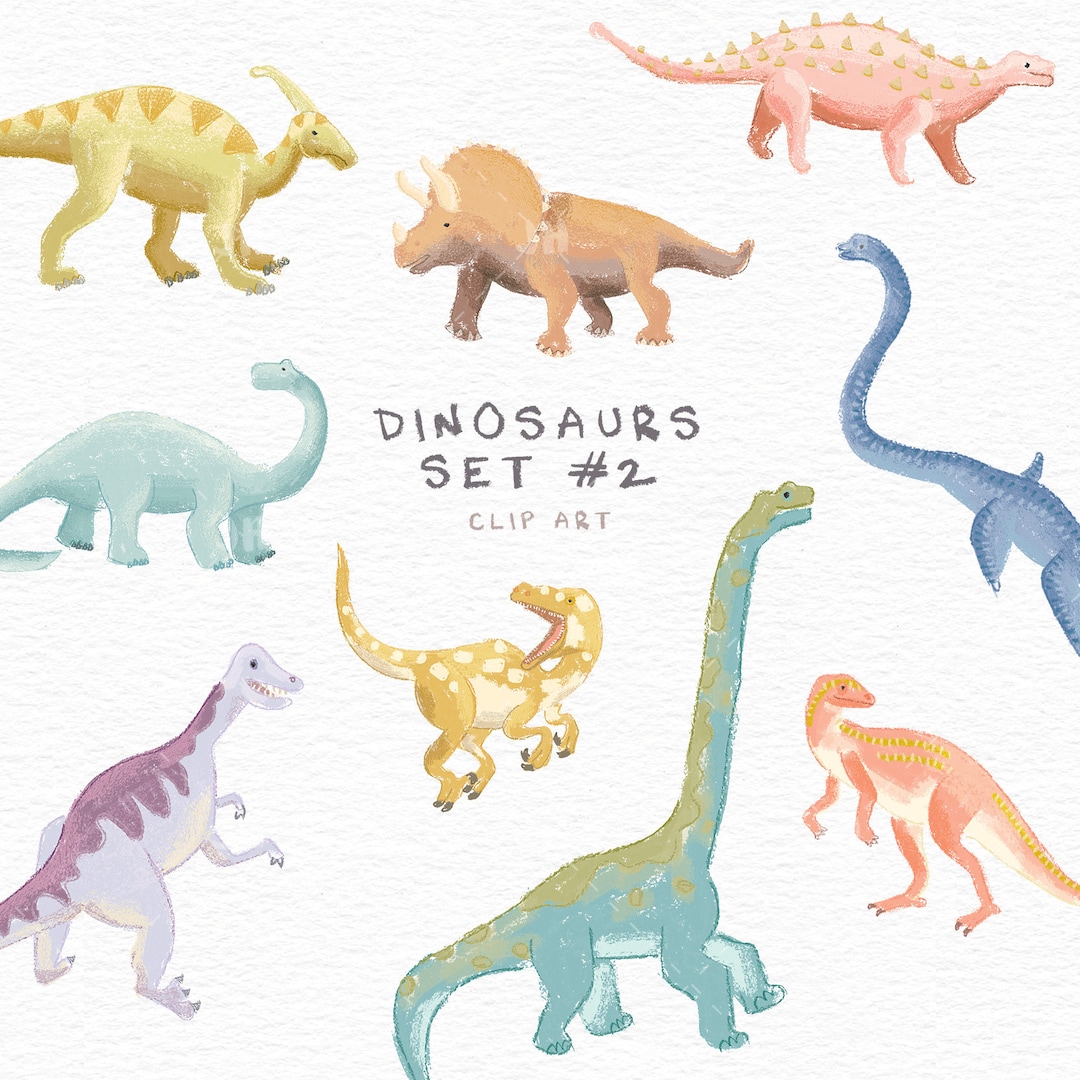 Dinosaurs Clip Art Set #2, 13 Different Dinosaurs, Set Number 1 ...