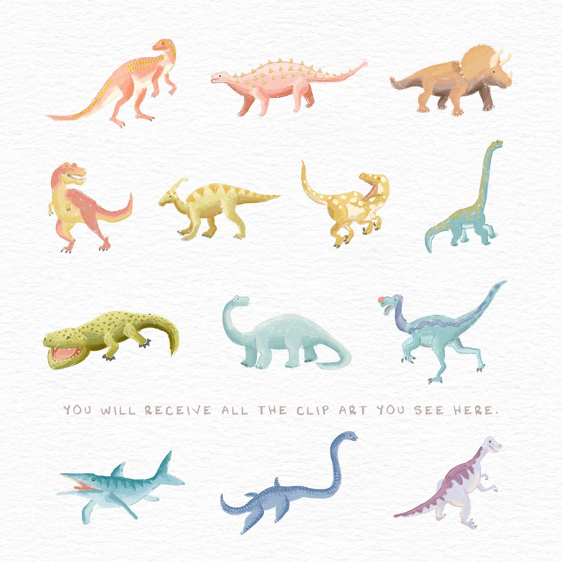 Dinosaurs Clip Art Set 2, 13 Different Dinosaurs, Set Number 1, Instant ...
