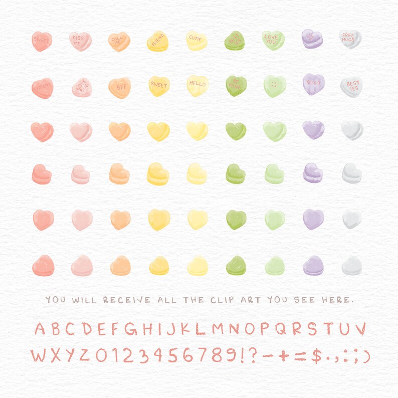 Make Your Own Conversation Sweet Heart Candy Clip Art - Instant ...
