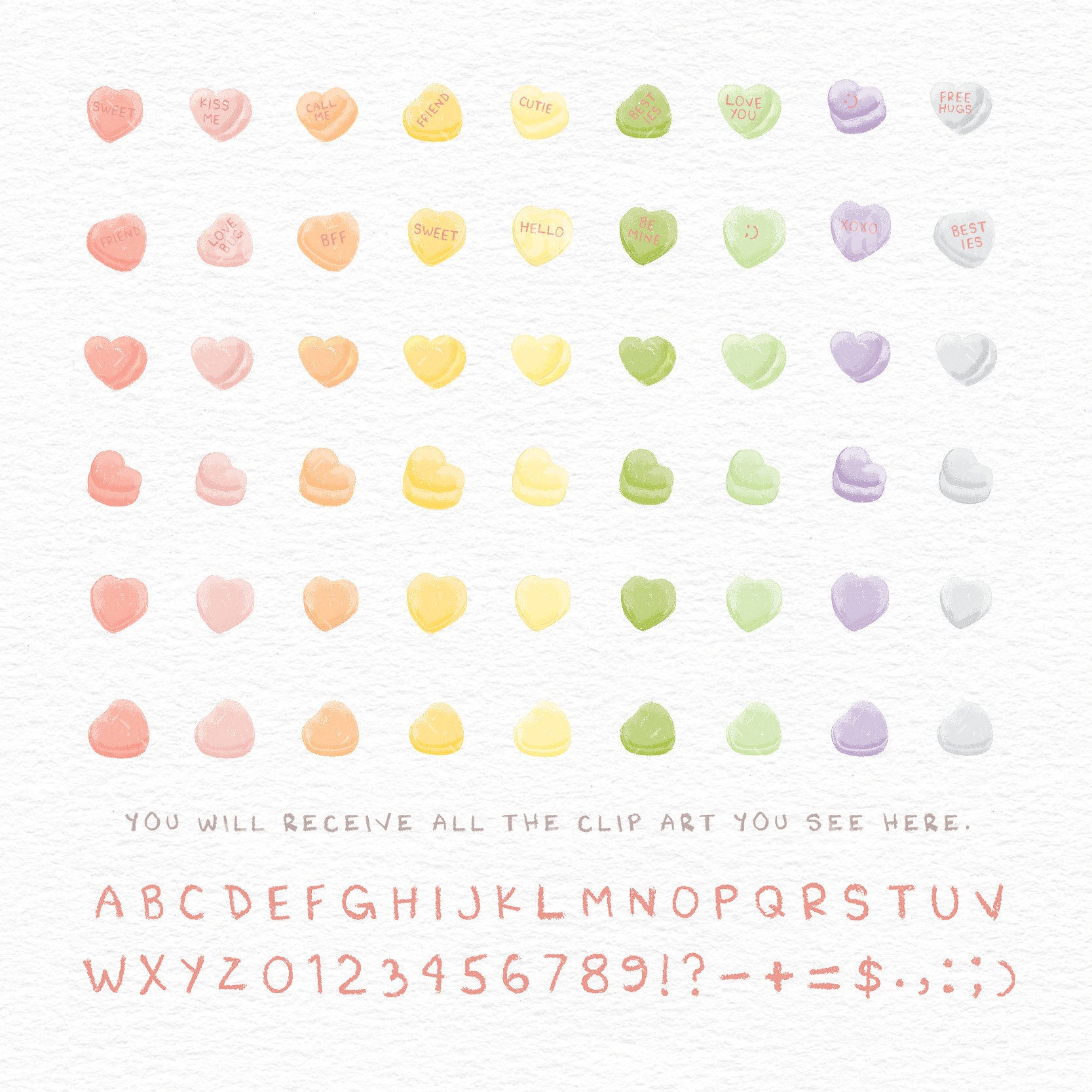 Make Your Own Conversation Sweet Heart Candy Clip Art - Instant ...