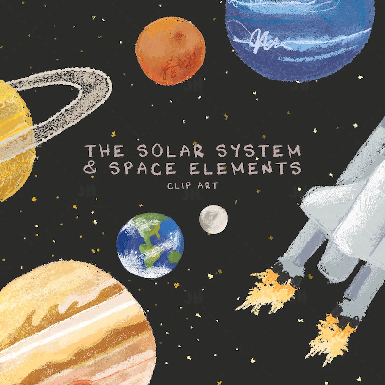 Solar System Clip Art, 18 Images, Instant Downloadable Clipart Files ...