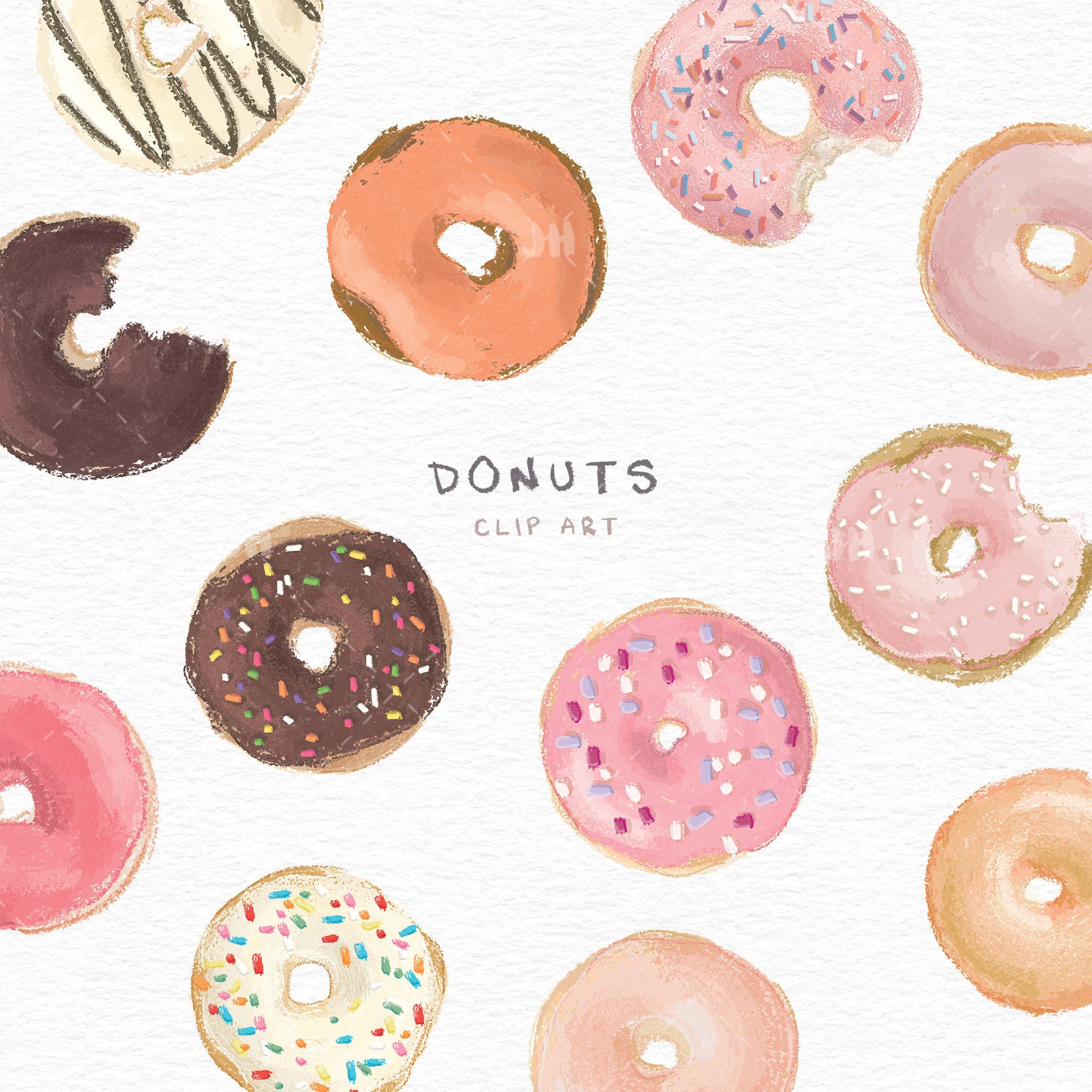 Complete Donut Set Number 1, All 28 Donuts, Instant Downloadable ...