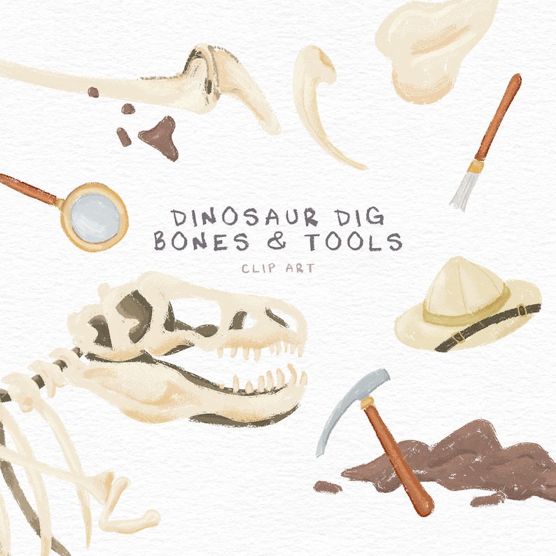 Dinosaur Dirt Dig Clip Art, 21 Individual Images, Instant Downloadable ...