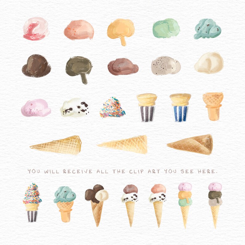 Ice Cream Cones and Scoops Clip Art - Clip Art for Ice Cream Party ...