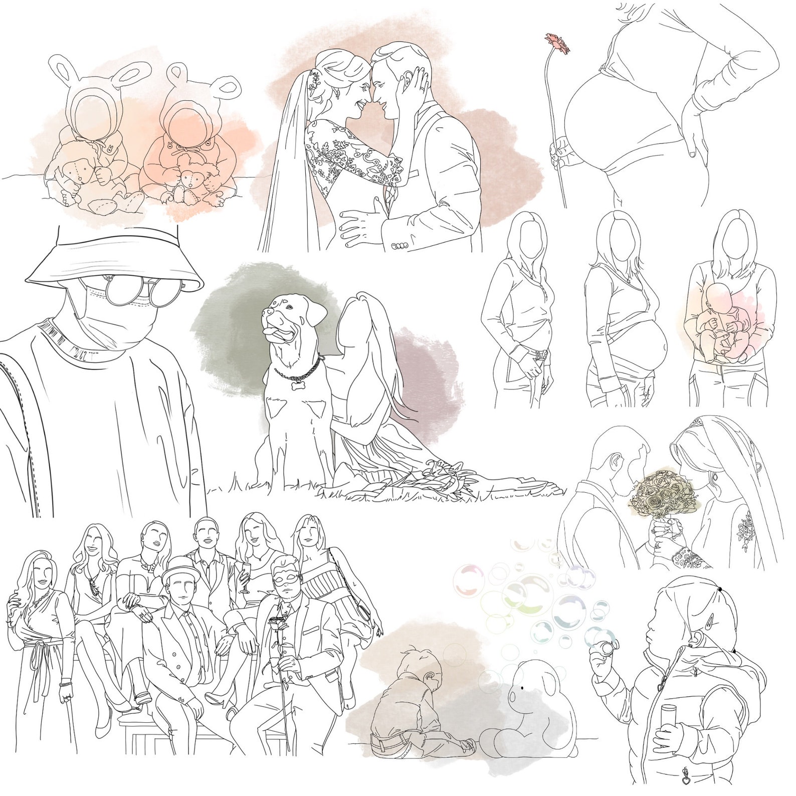 Custom Line Drawing, Custom Illustration, Line Art Drawing, Custom ...