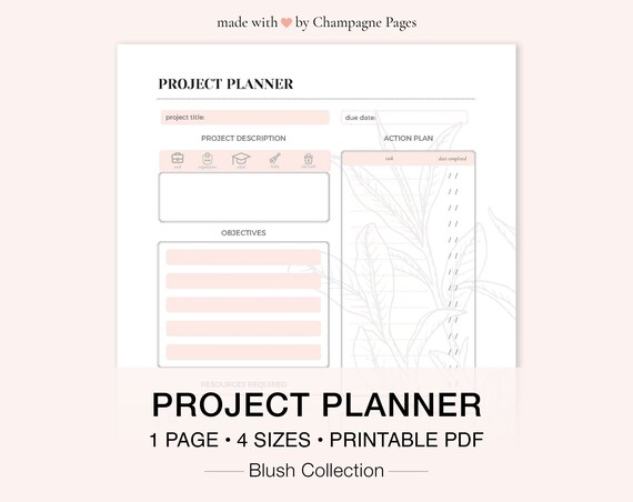 Printable Project Planner Template Student Planner Sheets | Etsy