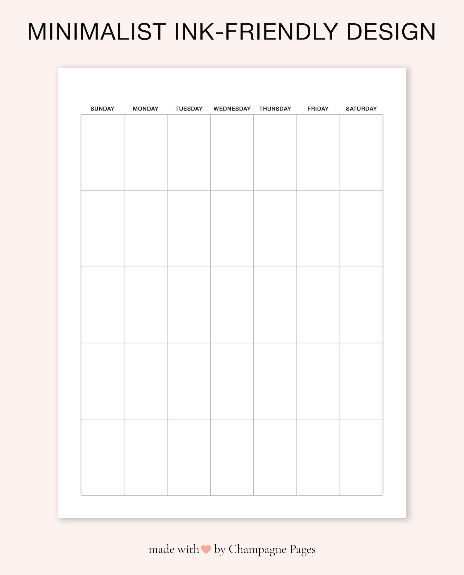 Minimalist Calendar Printable Bundle, Monthly Calendar PDF, Editable ...