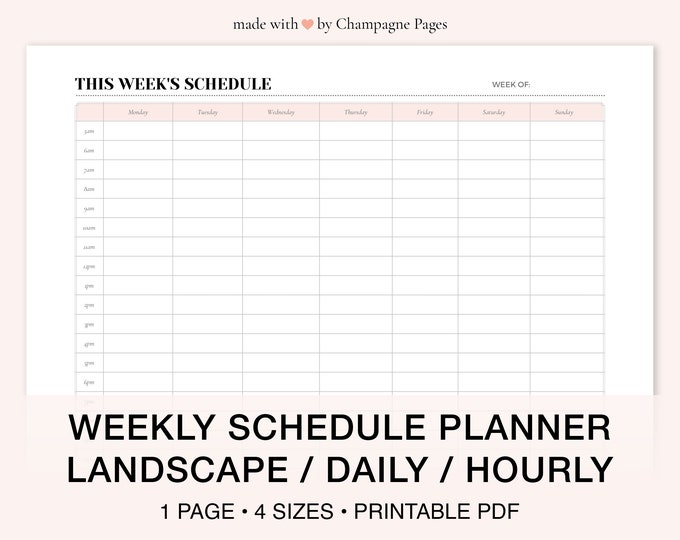 Weekly Hourly Digital Planner for iPad Goodnotes Notability, Weekly ...