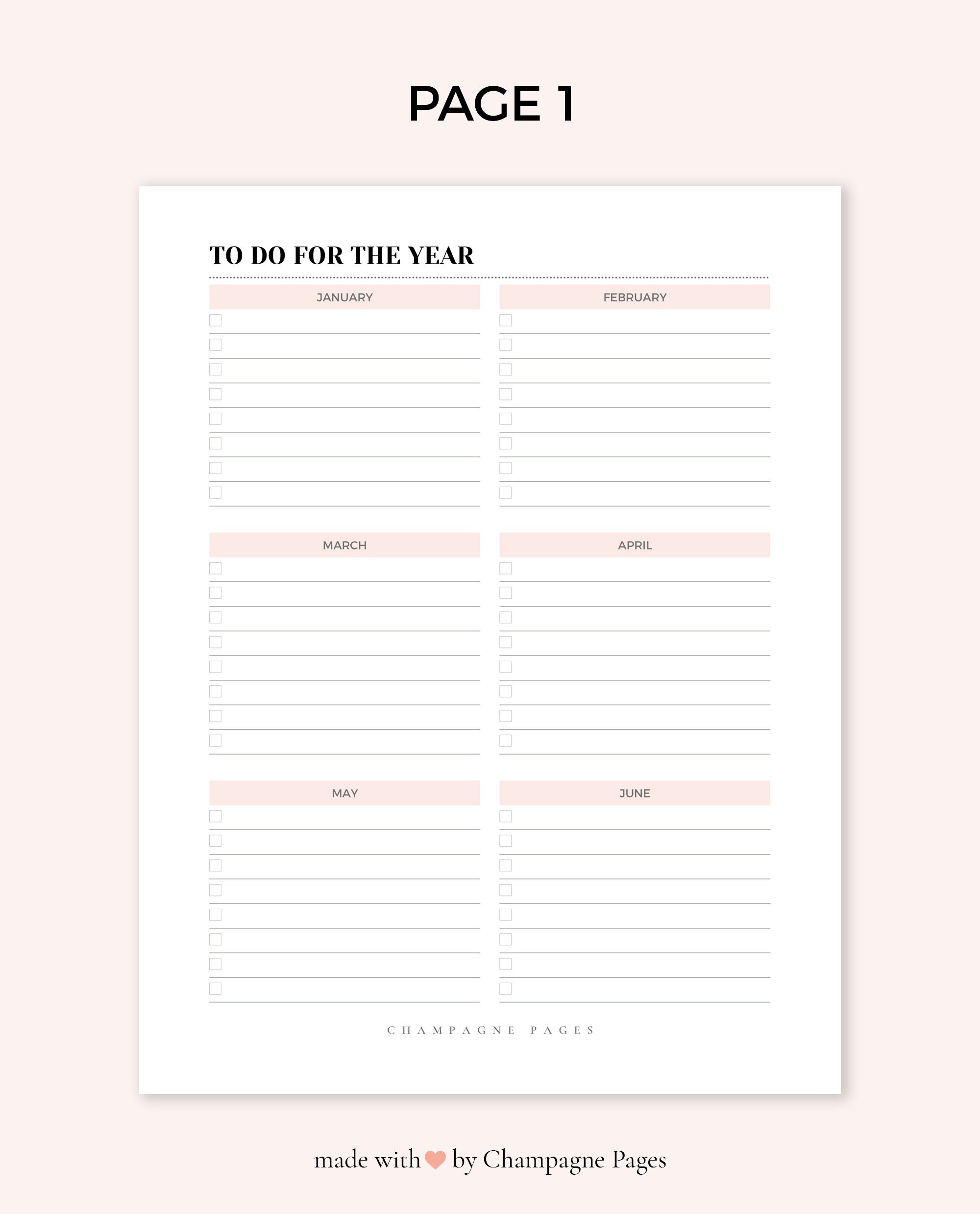 2 Page Printable Yearly to Do List undated Portrait Layout Goodnotes ...