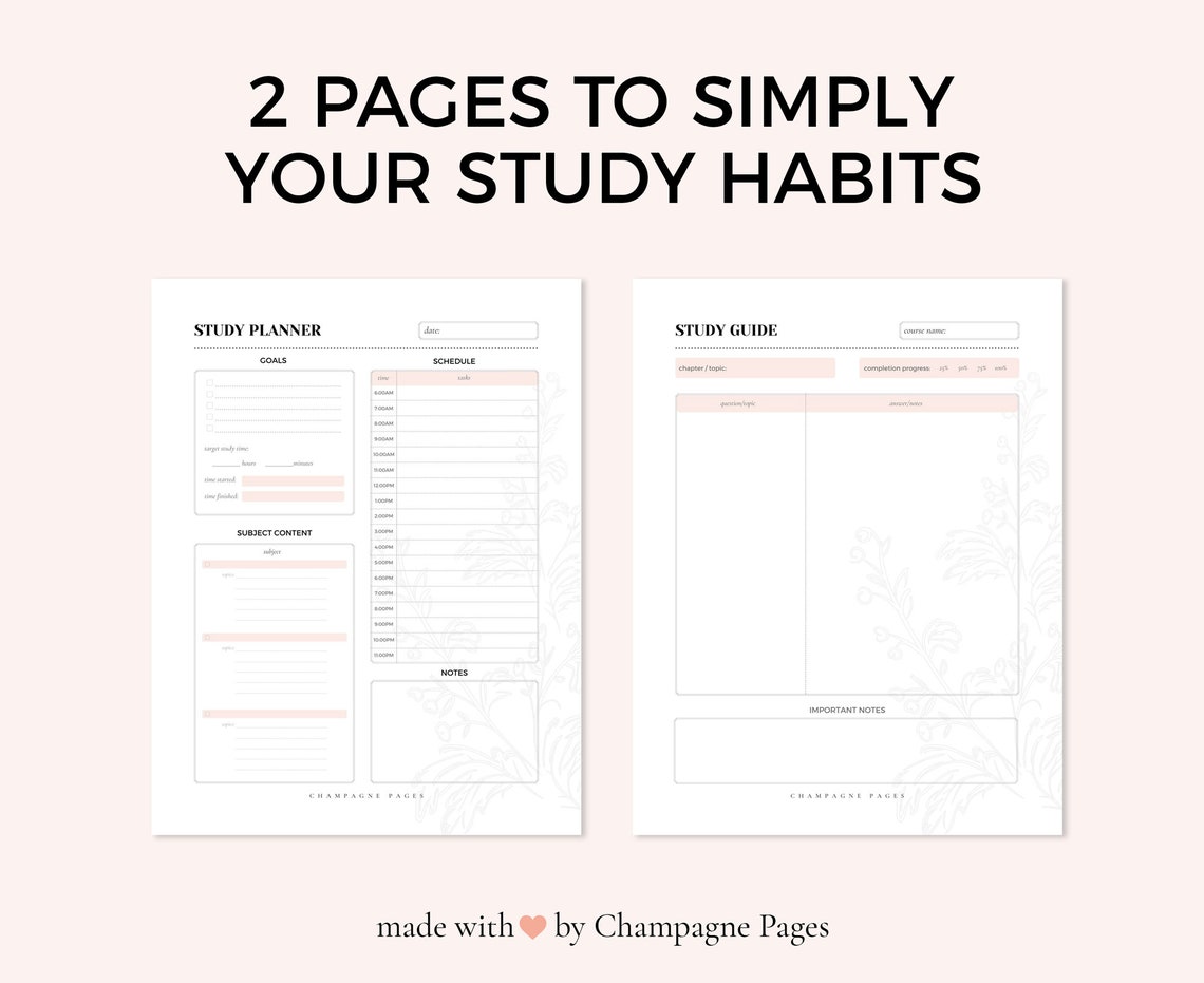 Student Digital Planner Study Planner Printable Goodnotes - Etsy