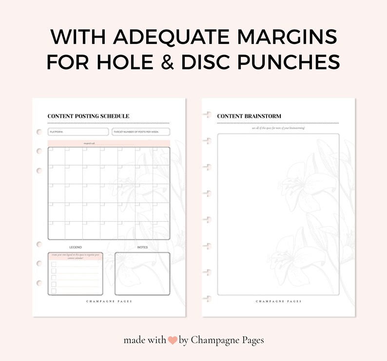Printable Content Creation Planner for Content Creators & Social Media ...