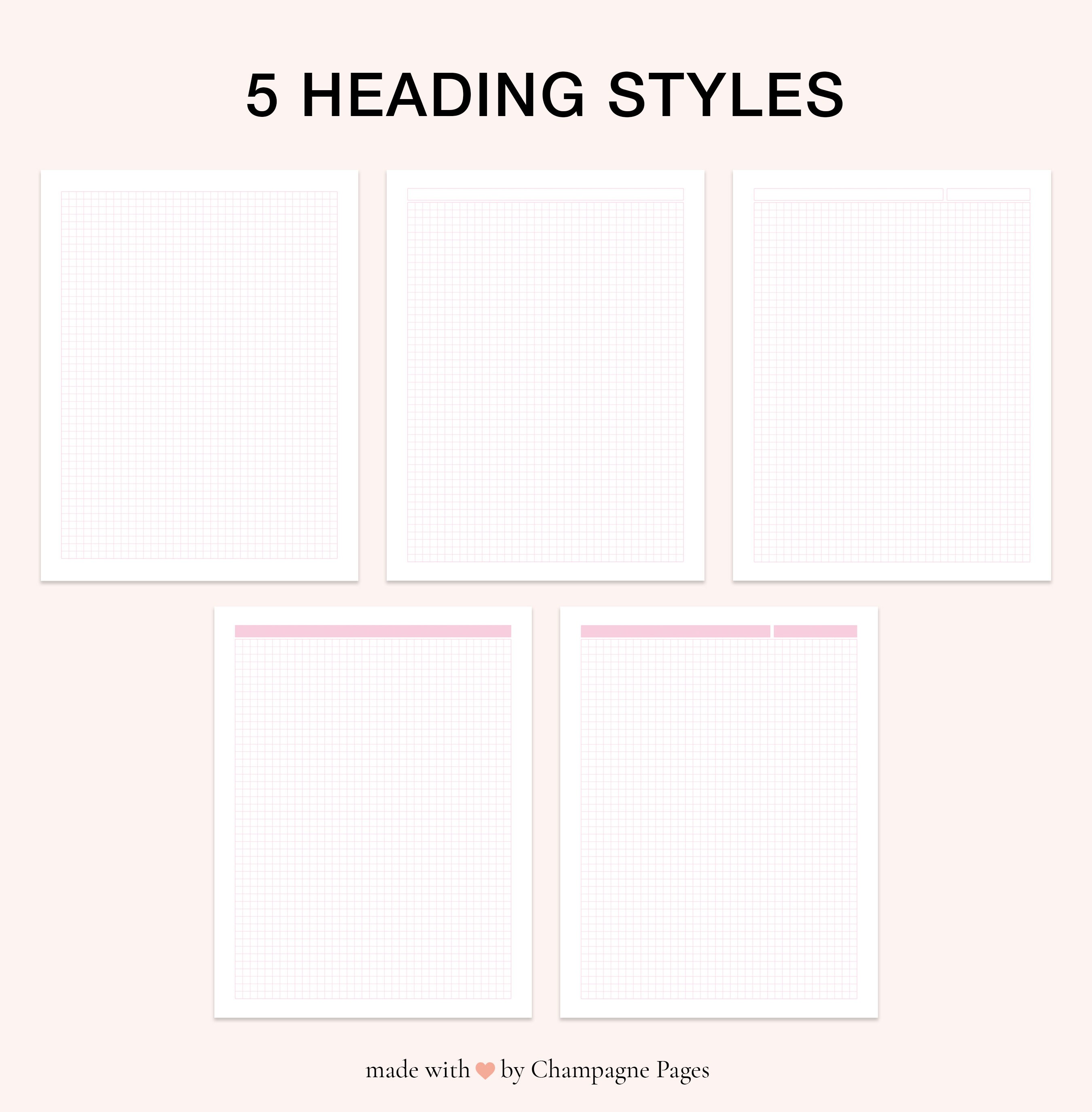 Printable Graphing Paper Templates (5x5) - 5 Squares per Inch Quad ...