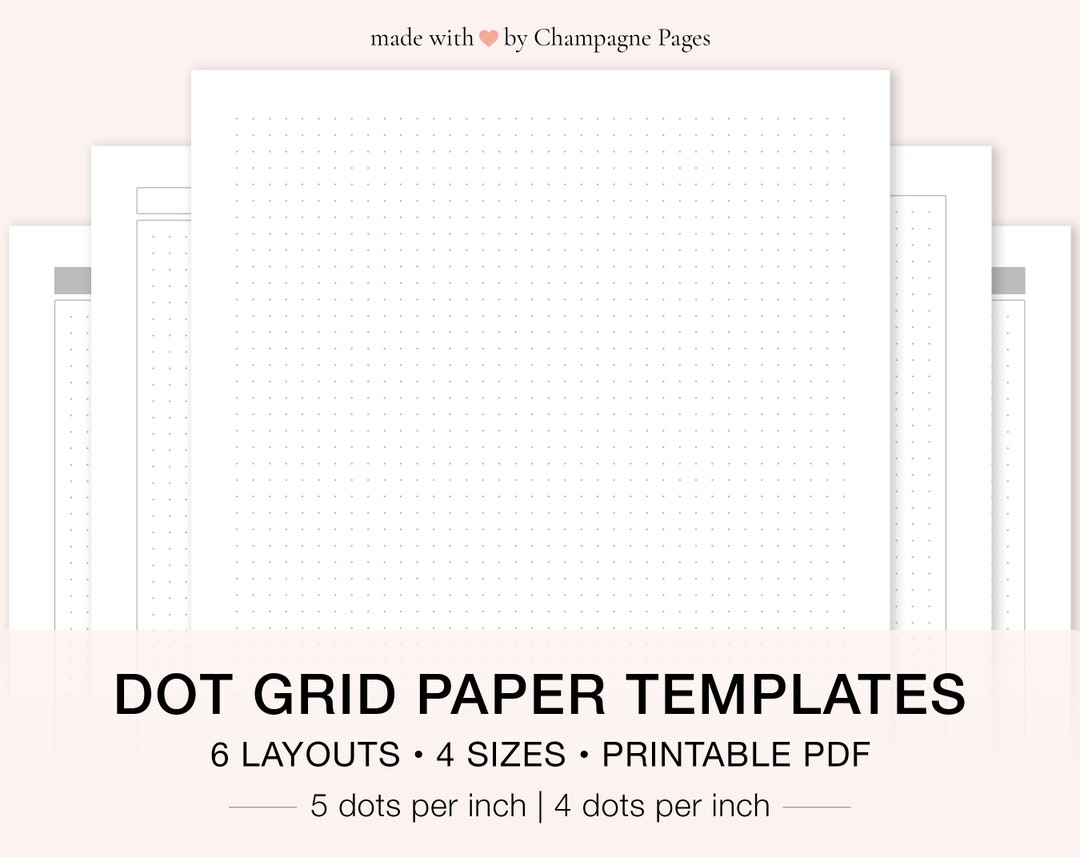 Dot Grid Paper Templates Printable 5x5 5 Dots per Inch - Etsy