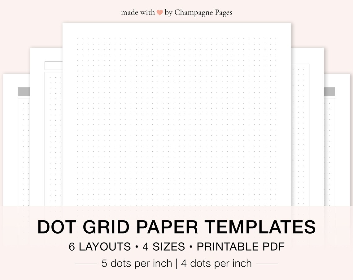 Dot Grid Paper Templates Printable 5x5 5 Dots per Inch - Etsy