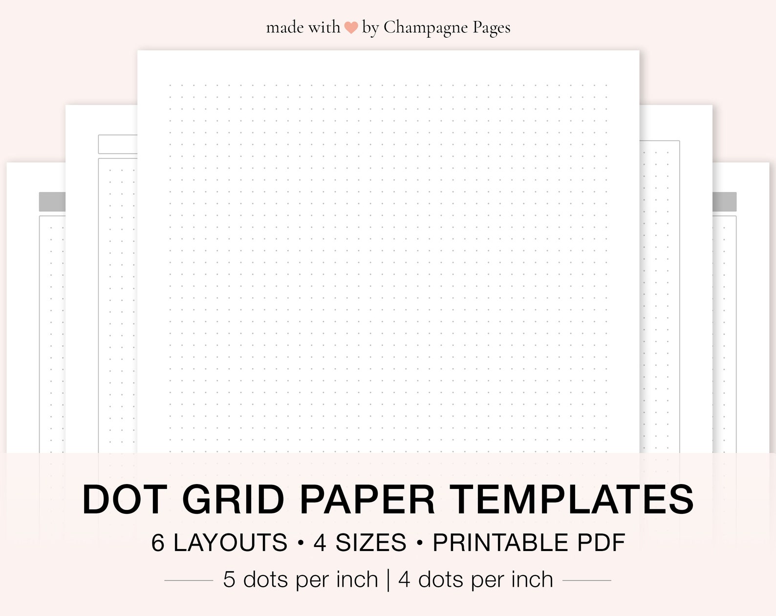 Dot Grid Paper Templates Printable 5x5 5 Dots per Inch - Etsy