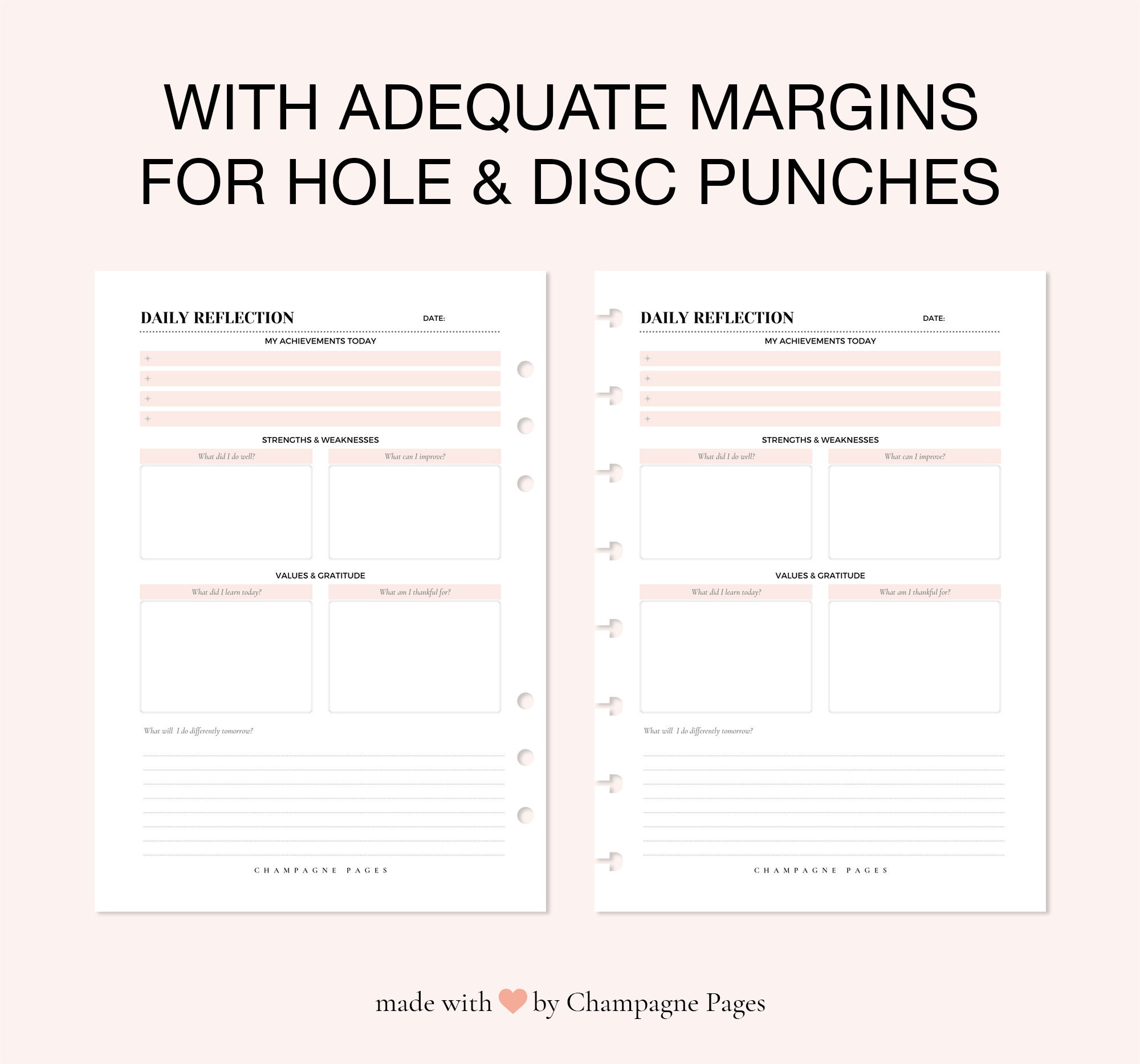 Printable Daily Reflection Worksheet, Gratitude, Daily Self Care ...