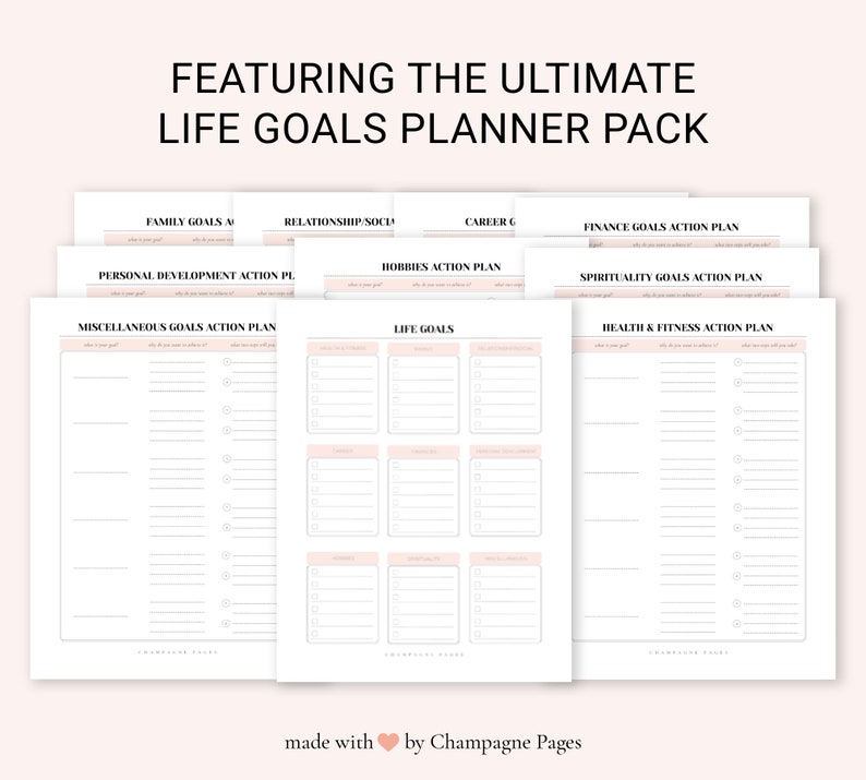 Life Goal Planner Bundle Printable PDF, Goal Setting Journal, Goal ...
