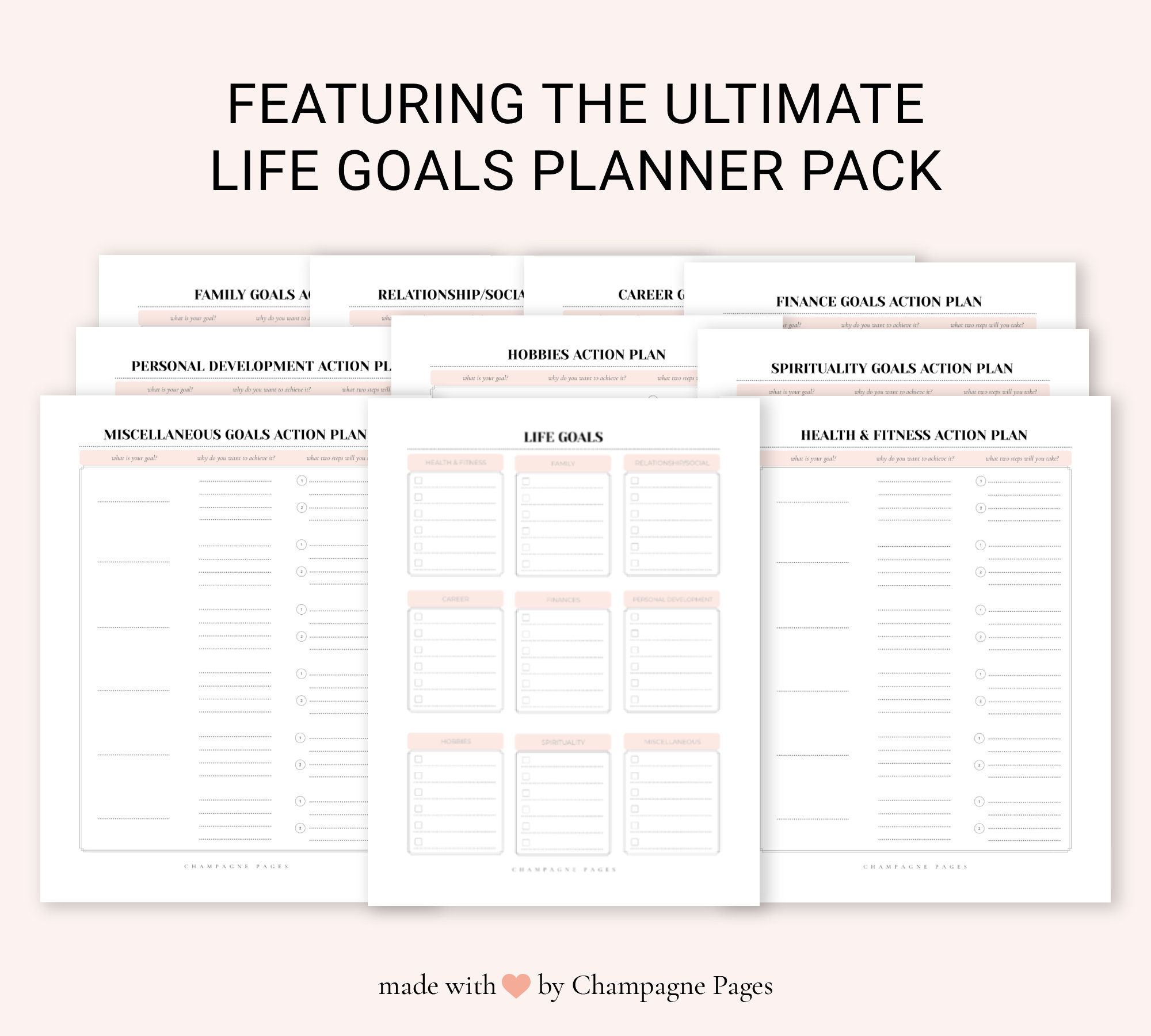 Life Goal Planner Bundle Printable PDF, Goal Setting Journal, Goal ...