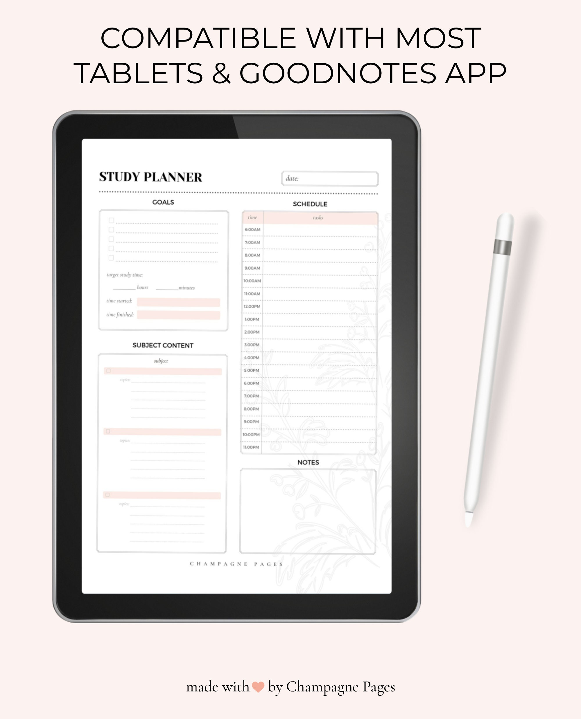 Student Digital Planner Study Planner Printable Goodnotes - Etsy