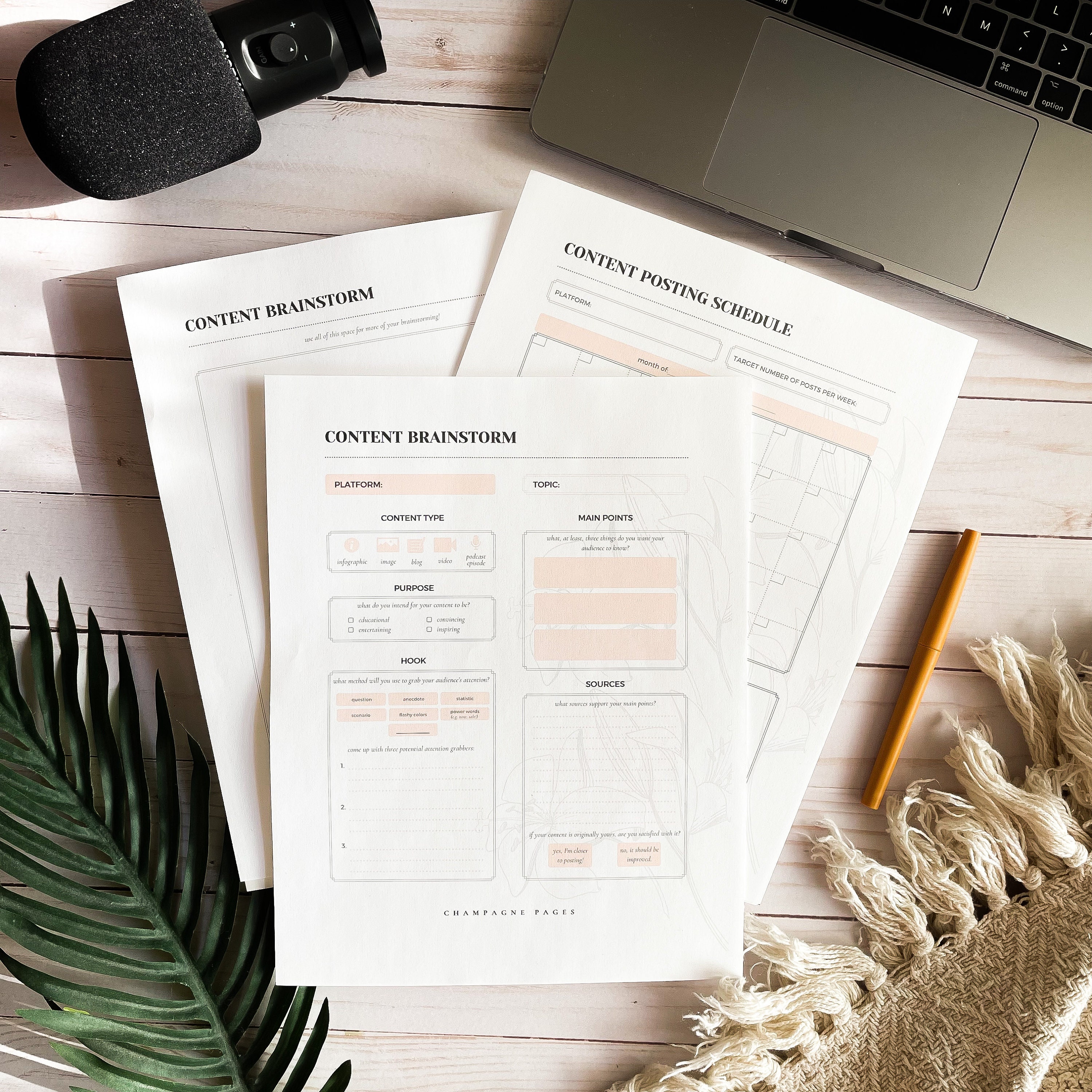 Printable Content Creation Planner for Content Creators & Social Media ...
