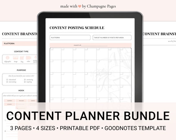 Printable Content Creation Planner for Content Creators and - Etsy