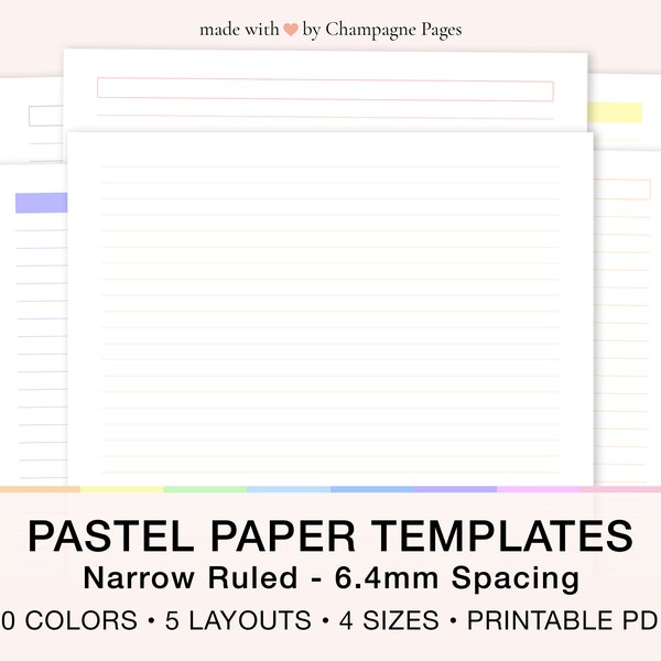 Narrow Letter Template - Etsy