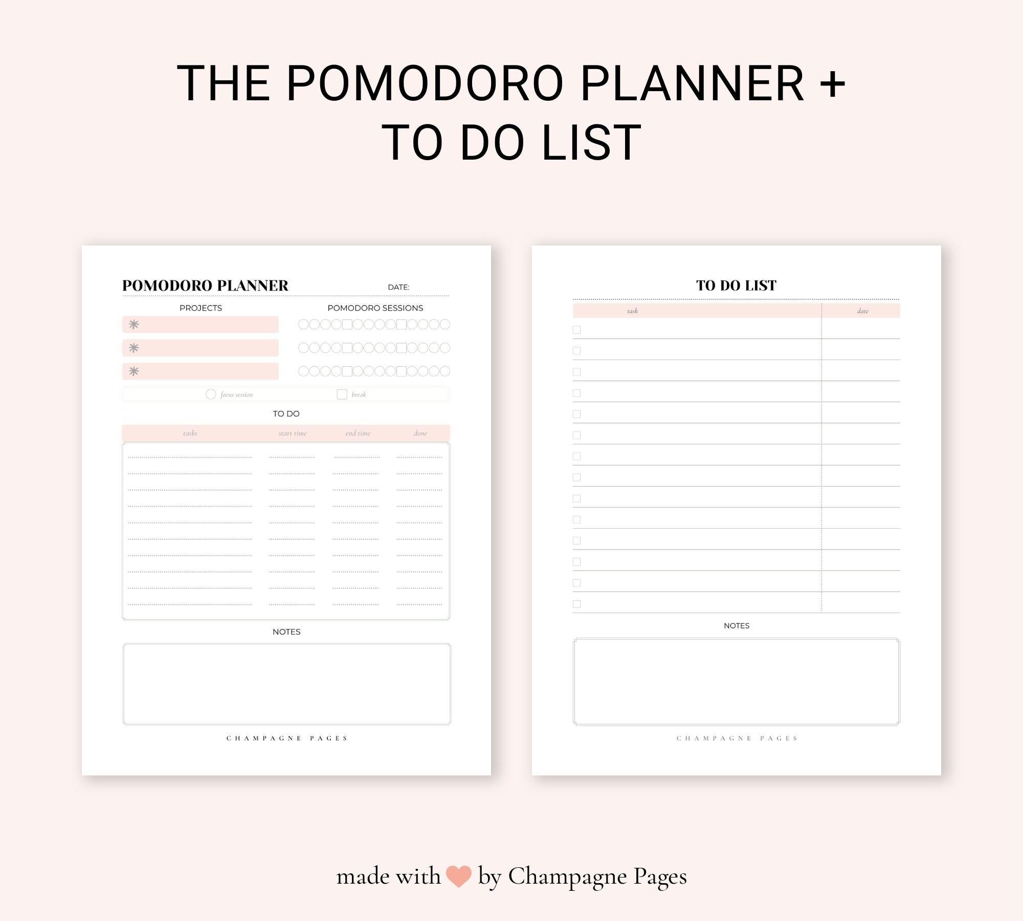 Productivity Planner Bundle, Productivity Tracker Pomodoro Tracker ...