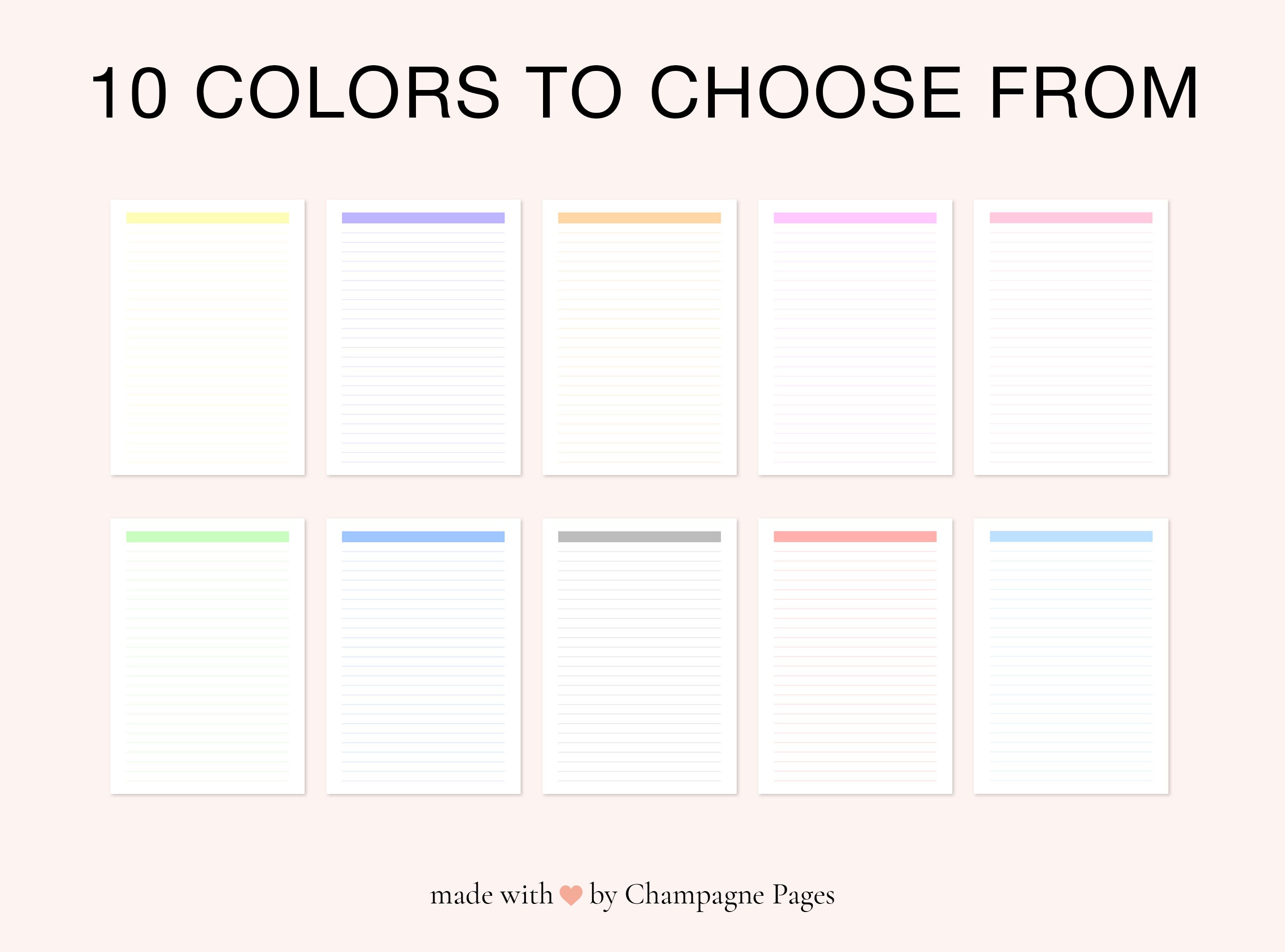 Printable Paper Templates College Ruled Medium Ruled, 7.1mm Spacing ...