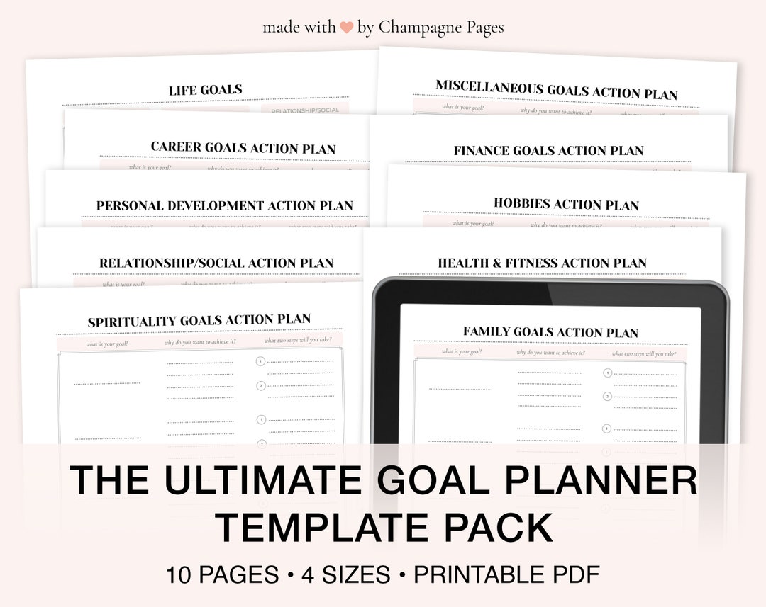 Life Goals Planner Bundle, Life Goals Organizer, Goodnotes Template ...
