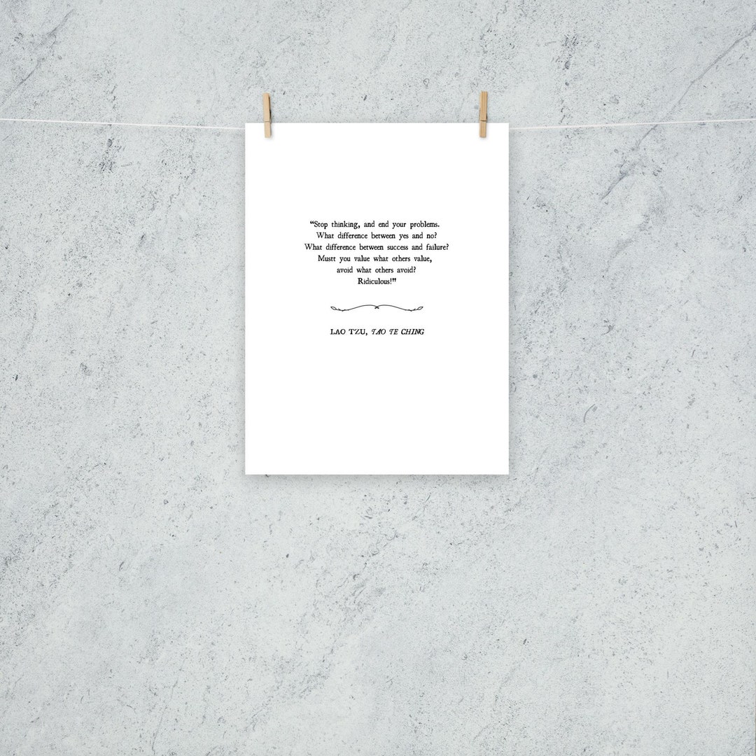 Tao Te Ching Quote Poster, Mindfulness Quote Poster, Taoism Quote ...